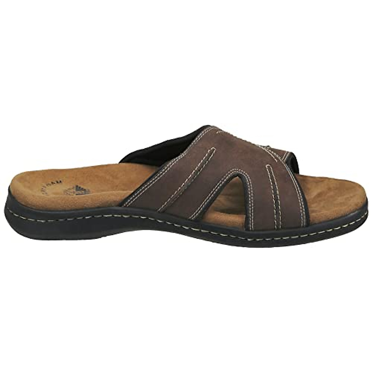 Dockers Men's Slide Sandal, Dark Brown, 10 Wide