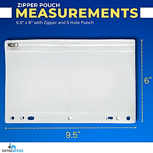 1InTheOffice Clear Pencil Pouch For 3 Ring Binder, Ring Binder Pockets with Zipper, Vinyl, 4 Pack