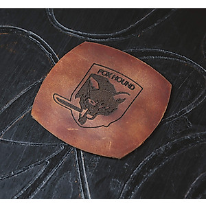 Handcrafted Whiskey Gift Set with Custom Glass, Engraved Wood Box, and Leather Coaster - Stylish Gifts for Game Fan - Unique Present for Him (Fox Hound)