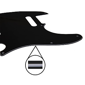 Yootones 8 Hole Tele Guitar Pickguard Scratch Plate Compatible with USA/Mexican Fender Telecaster (3Ply Black)