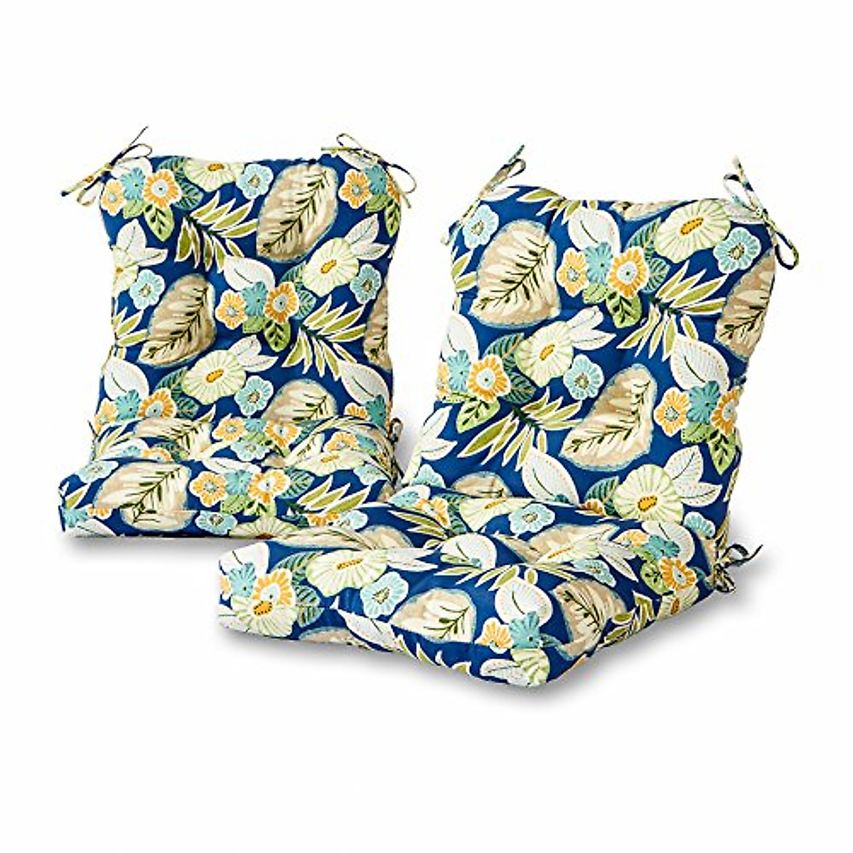 Greendale Home Fashions Outdoor Seat/Back Chair Cushion, 2 Count (Pack of 1), Magnolia Floral