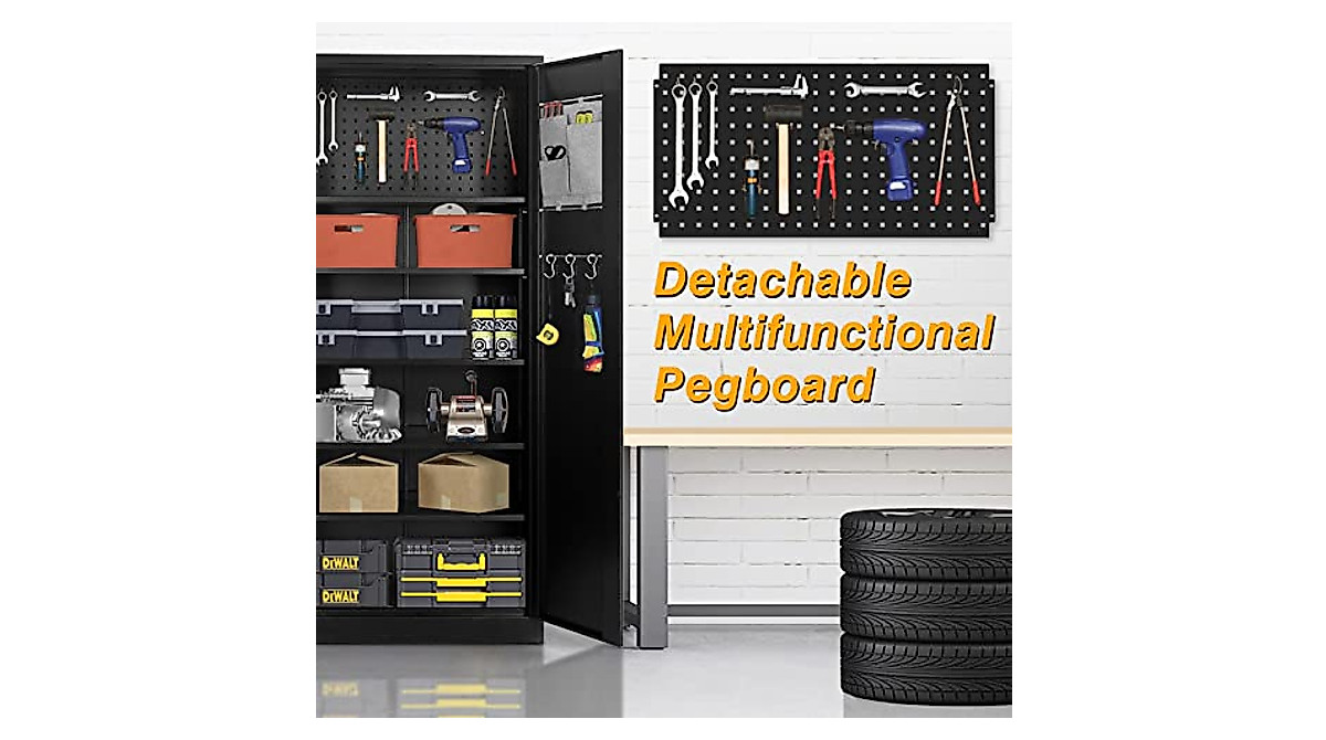 INTERGREAT 6-Tier Lockable Garage Cabinet - Secure Storage