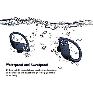 HYKU Wireless Earbuds,Bluetooth 5.0 in-Ear Headset with Mic,Noise Cancelling TWS Earphone with Charging Case,Touch Control Stereo Bass Headphones for Sports and Music (Blue)