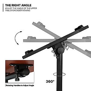 MoNiBloom Rolling Mobile Standing Desk 360° Rotatable Panel Adjustable Height 59''-89'' Portable Overbed Laptop Sofa Table Cart with Wheels for Offices Home Medical, Black
