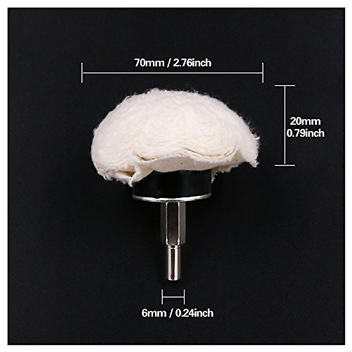 Swpeet 4 Pcs White Cotton Polishing Buff Wheel Set for Polishing Tools, Polishing Pad Wheel Set Perfect for Manifold, Aluminum, Stainless Steel and Chrome (Cone/Column/Mushroom/T-Shaped)