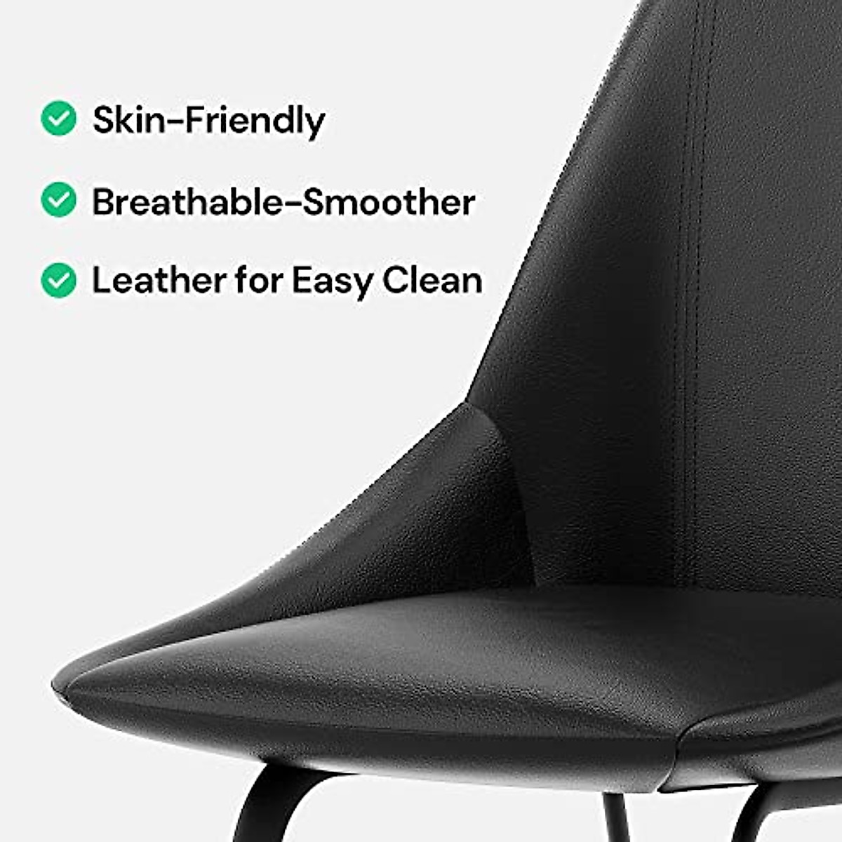 SunsGrove Urban Modern Dining Chairs in Black Leather, Metal Legs Kitchen Chair for Dining, Living Room, Bedroom Side Chairs, Set of 2 (Black)