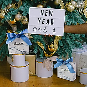 BadenBach 24 Pack Small Thank You Gift Bags with Bow Ribbon,Party Favor Bag Candy Gift Treat Box Wedding Baby Shower Smalll Business Party Supplies(4.5" x 1.8" x 3.9") (Marble Blue)