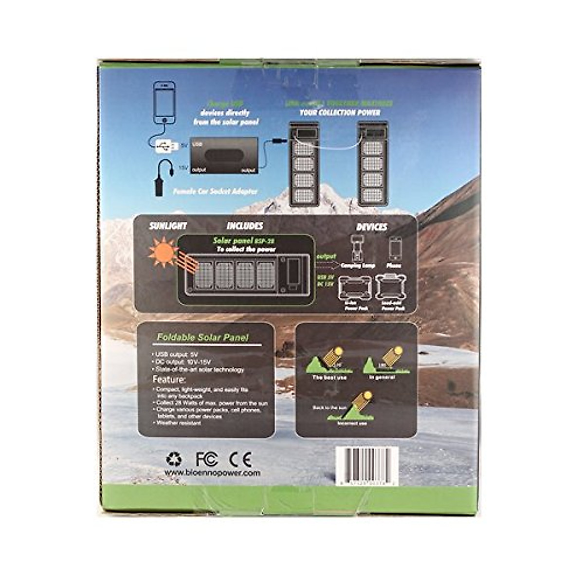 Bioenno Power BSP-28 28 Watt Foldable Solar Panel