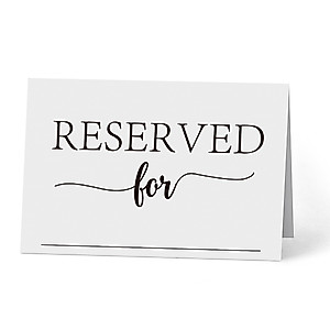 Reserved Table Signs(4x6 Inch, 20 PCS), Reserved Table Tent Card for Wedding, Double Sided Reserved Table Signs,Modern Reserved Signs for Party Restaurant -YDC05