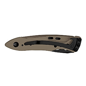 LEATHERMAN, Skeletool KBX Pocket Multitool with Knife and Bottle Opener, Coyote Tan