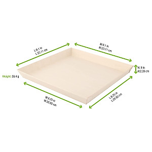 Samurai Square Wooden Tray (Case of 100), PacknWood - Biodegradable Wood Trays for Serving (9.2" x 9.2" x 1.1") 210SAMBQ2323