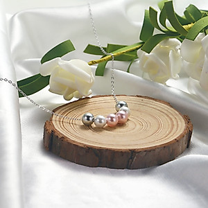 Sereney 60th Birthday Gifts for Women S925 Sterling Silver Pearl Necklace with Six Pearls as 60th Birthday Gift Ideas, Adjustable Length Birthday Gifts for 60 Year Old Woman Trendy 2025