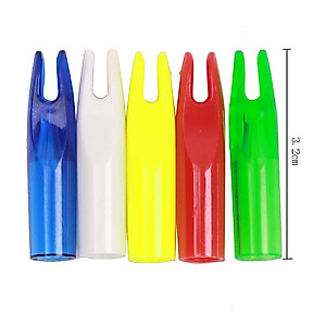 lasenersm 20 Pieces Archery Arrows Nocks Hunting Archery Arrows Nocks Bow Arrow Tail Accessories 6.2 mm/0.24 Inch Inside Diameter Plastic Insert Tail for Compound Recurve Bow, Multicolor