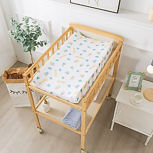 3-Piece Cotton Animals Jungle Crib Bedding Set. Standard Size Set Includes Quilt, Crib Sheet, Changing Pad Cover. Elephant Hippo Bear Giraffe Set, Safari Comforter Set for Boys and Girls