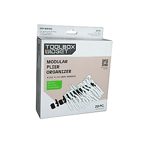 ToolBox Widget - Large Plier Organizer Rack for Tool Box Drawer,DIY Series, NON-MAGNETIC, Expandable and Modular, Holds 12 Large Pliers, Connects to Other DIY Tool Organizers - 2 pack