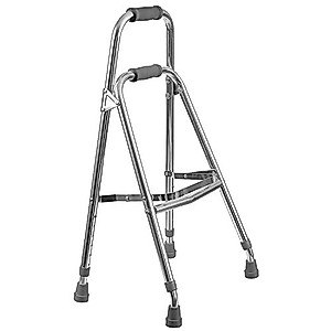 DMI Folding Hemi-Walker Provides Support, Aluminum, Silver, 30'- 35', FSA & HSA Eligible, Lightweight, Superior Support, Comfortable Hand Grips, Easy To Open And Close