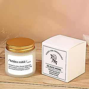 Vellsenne Scented Candle Bridesmaid Proposal Gifts - Lavender Soy Wax Candle - Maid of Honor Proposal Gifts - Will You be My Bridesmaid Gifts for Friends Girls Women 4oz