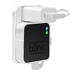 WDZREE Outlet Wall Mount for Blink Sync Module 2,Save Space and Easy Move Mount Bracket Holder for Blink Outdoor Indoor Home Security Camera with Easy Mount Short Cable and No Messy Wires or Screw