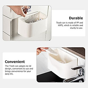 Veemoon Garbage Cans for Kitchen Trash Cabinet Wall Hanging Bathroom Garbage Can Punch Free Small Trash Can Plastic Waste Basket for Rv Office Bedroom Dorm Kitchen Trash Cans