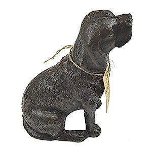 LuLu Decor, Cast Iron Decorative Dog Door Stopper, Doorstops, Sculpture, Dog Statue (Antique Black 4 lbs)