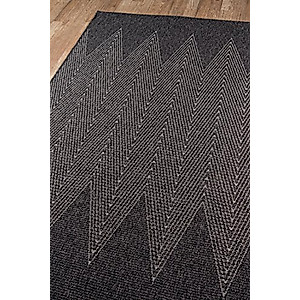 Momeni Rugs Como Contemporary Geometric Indoor Outdoor Area Rug, 2'7" x 7'6", Charcoal