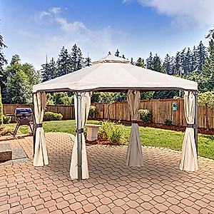 Bergamo Gazebo Replacement Canopy Top Cover - RipLock 350 - Top Tier 24" x 24" Bottom Tier 116" x 116"
