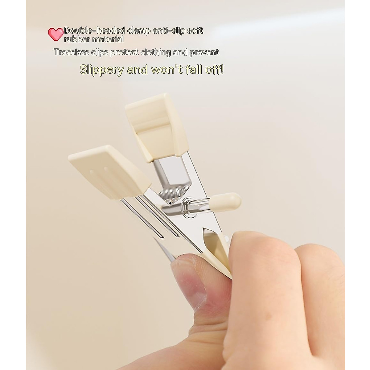 10/30/50Pcs Space-Saving Clothespin, Upgrade Double Head Clamp Dipped Hanger for Closet Hooks Garment Clip Hat Pants Storage Hanging Travel Hook (White, 10PCS)