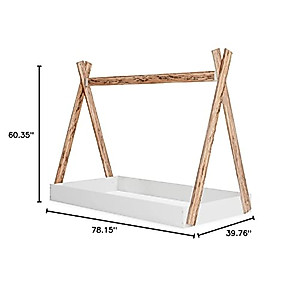 Signature Design by Ashley Piperton Modern Youth Tent Bed Frame, Full, Natural Wood & White