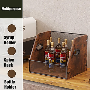 VonDream Vinyl Record Storage, Vinyl Record Box Case Crate, Vinyl Record Album Holder, Desktop Metal & Wooden LP Record Crate, Holds up to 60 Records