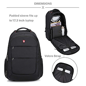 OIWAS 15.6 Inch Rolling Backpack for Adults Loptop Wheeled Backpack with Wheels Travel Carry on Luggage Bag Work School Computer Bag Business Trolley Men Women 30L Black