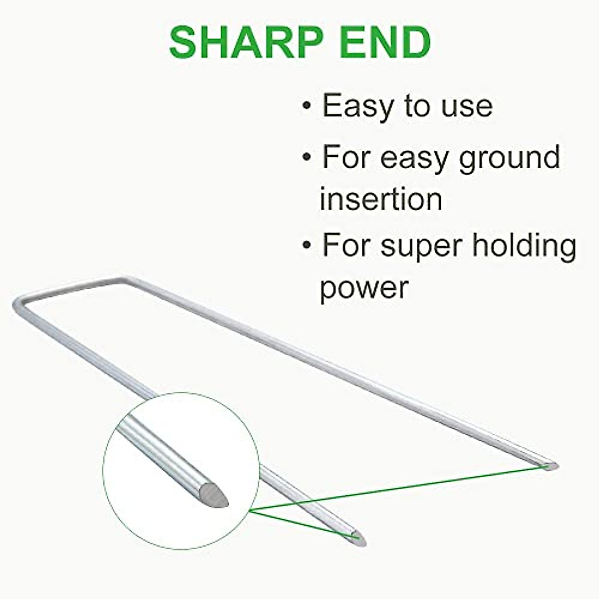 GROWNEER 100 Packs 6 Inches Heavy Duty 11 Gauge Galvanized Steel Garden Stakes Staples Securing Pegs for Securing Weed Fabric Landscape Fabric Netting Ground Sheets and Fleece