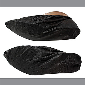 RE GOODS Shoe Covers - X Large Elastic Fit, Extra Thick, 100 Pack, Black Disposable Boot and Shoe Booties, Non Slip, Indoor Outdoor Use