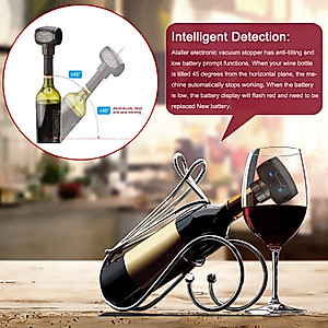 Ataller Electric Wine Stopper, Automatic Vacuum Wine Saver, Electric Smart Wine Stopper, Reusable Bottle Sealer & Wine Preservation System - Wine Accessories Gifts
