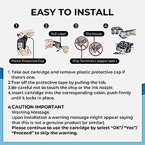Penguin 67XL Ink Cartridge for HP Printers High Yield Work with HP 67 XL Deskjet 2755 2700 4155 2752 2723e 4133e Deskjet Plus 4152 Envy 6055 6052 Envy Pro 6458 Printer 1 Black and 1 Color Combo Pack