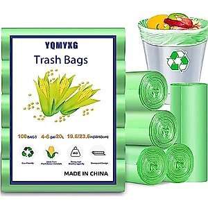 Small Trash Bags, 1.2 Gallon Extra Thick Garbage Bags,& Wastebasket Liners for Kitchen Bathroom Office Car Pet, (120 Counts, Green)