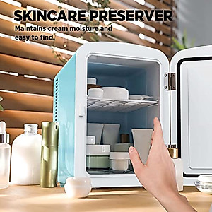 Silonn 4L/6 Can Mini Fridge, Portable Skincare Fridge, Teal