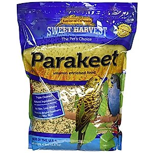 Sweet Harvest Parakeet Bird Food, 4 lbs Bag - Seed Mix for Parakeets Budgerigars Budgies