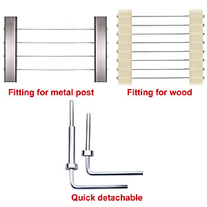 CKE Cable Railing kit Invisible Turnbuckle 1/8" 20 Pairs Swage Threaded Stud Hex Head Fitting Receiver Terminal for Wood & Metal Post