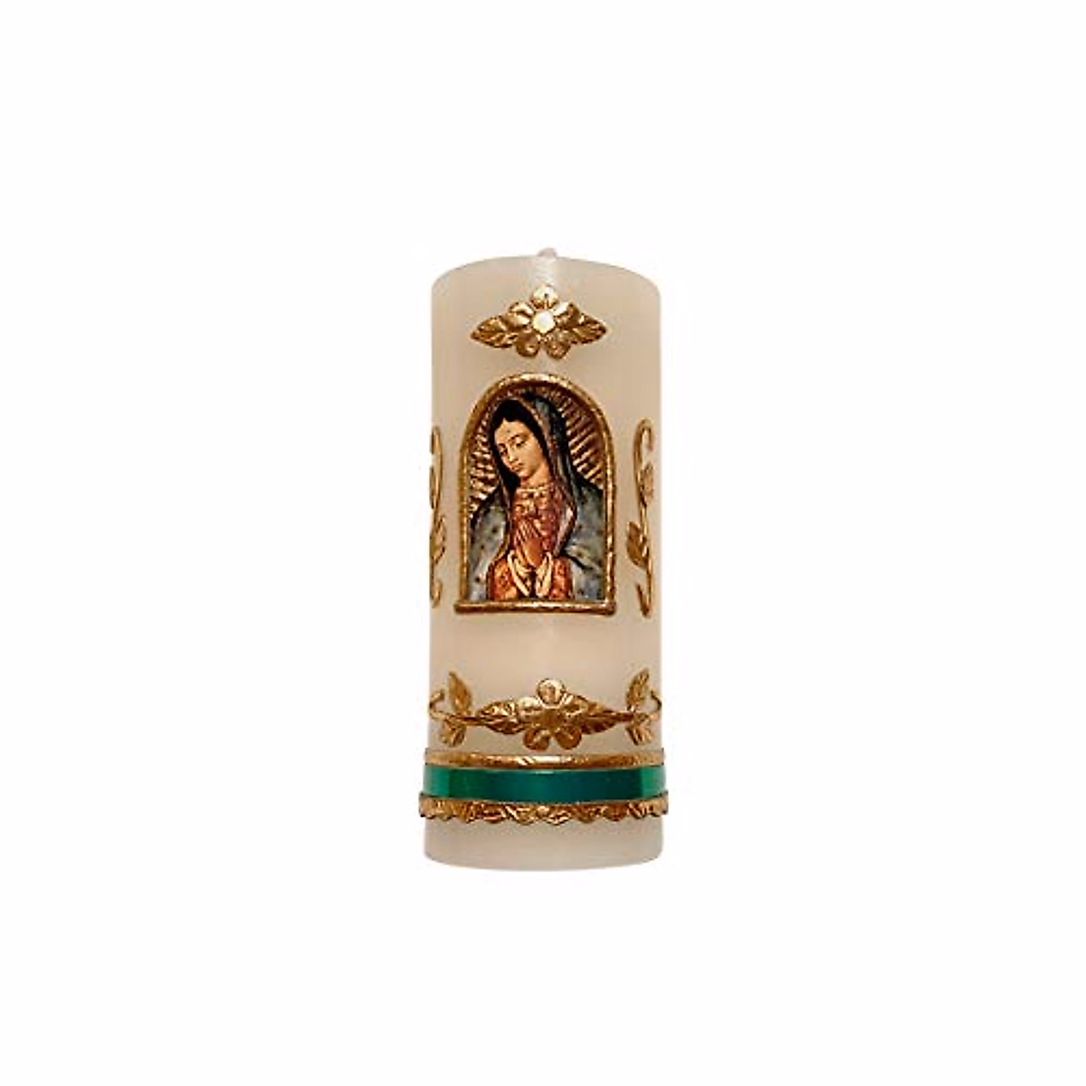 Small Our Lady of Guadalupe Made in Mexico Candle Cirio de la Virgen de Guadalupe Rezo Oración