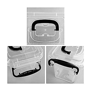 Zerdyne Clear Plastic Bins with Lids, 6 Packs, Mini Plastic Latch Bins, 1.5 Liter