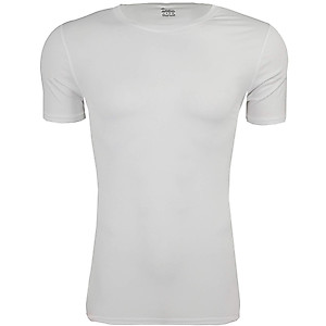 Reebok Mens Performance Base Layer Basic T-Shirt, White, Large