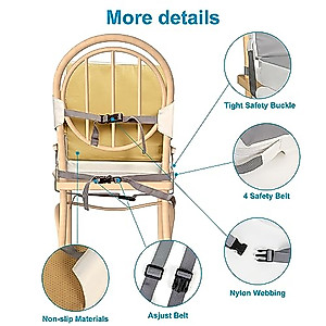 Toddler Booster Seat for Dining Table OTTOLIVES Booster Seat for Table Washable PU Cushion with 2 Cushion Waterproof Portable Travel Increasing Cushion for Toddler Training Eat Together Grey (Style A)