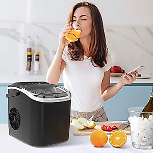 Ice Makers Countertop,9 Cubes Ready in 6 Mins,26lbs of Bullet-Shaped Ice in 24Hrs,Self-Cleaning Ice Machine with Ice Shovel and Basket,Portable Ice Maker Machine for Home Kitchen Office Bar Party