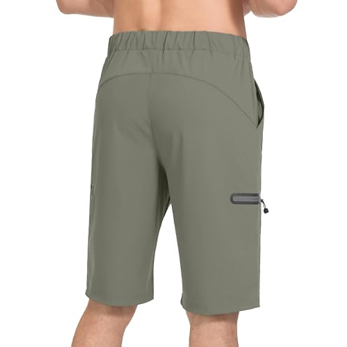 Little Donkey Andy Men’s Ultra-Stretch Quick Dry Lightweight Bermuda Shorts Drawstring Zipper Pocket Hiking Travel Golf Sage S
