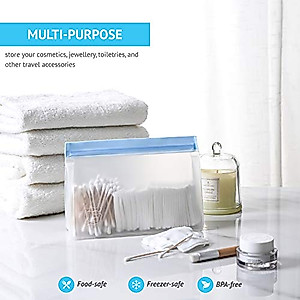 Gridlabs Reusable Storage Bags | Premium Set of 10 Bags | Perfect Food Bags for Lunch Sandwich and Kids Snacks | Leakproof Extra Thick Food Safe Material – Freezer Safe