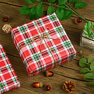 100 Sheets 20 * 14 Inches Christmas Buffalo Plaid Tissue Paper, Red Green White Tissue Paper for Gift Bags, Rustic Art Tissue Paper for Gift Wrapping for Xmas New Year Party DIY Craft