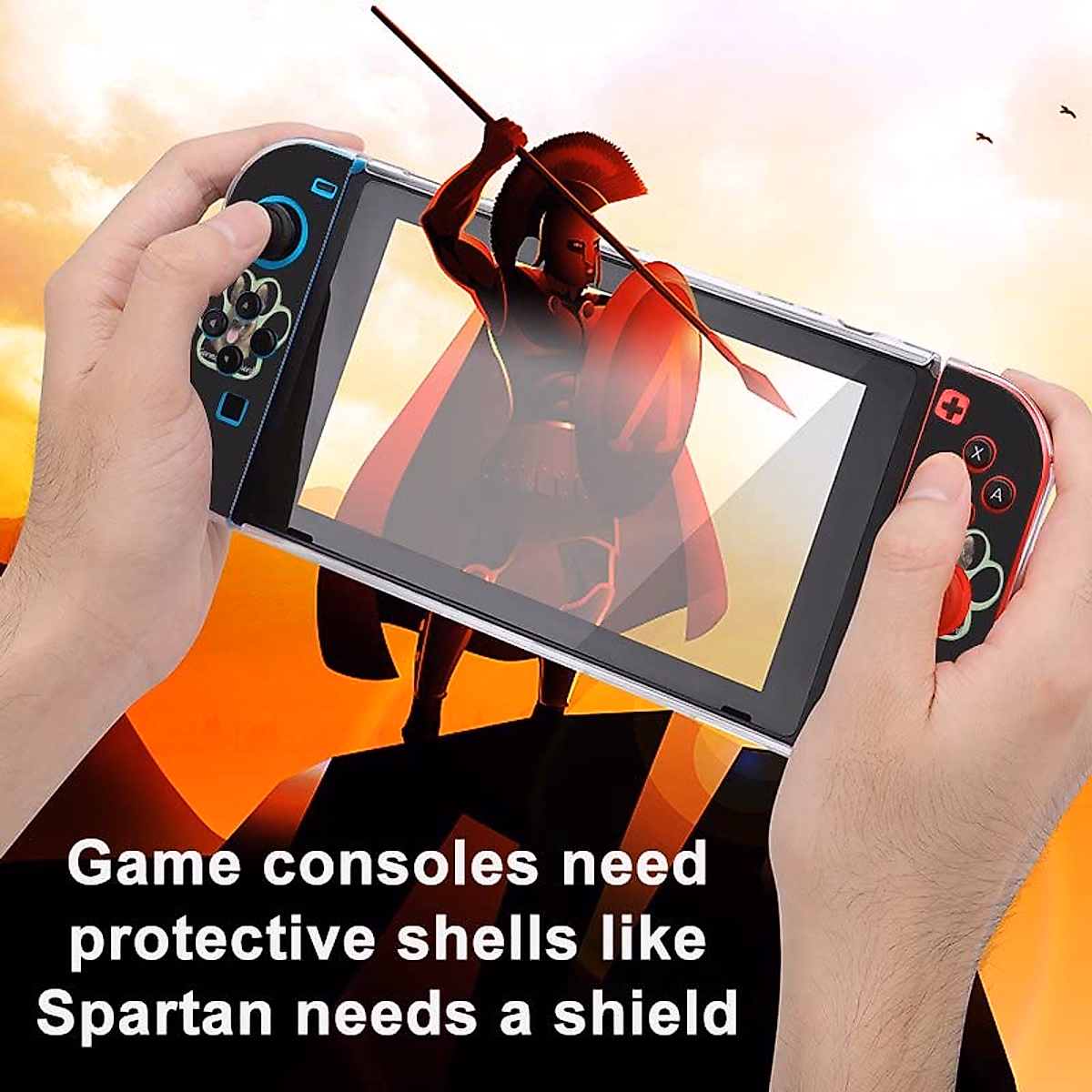 German Shepherd Dog Paw Protective Clear Case for Switch Game Controller Grip Cover Cute Printed