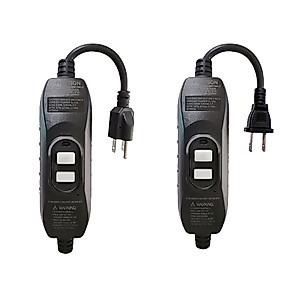GFCI Replacement Inline Assembly 3 Wires , Auto-Monitor，Manual Reset, Waterproof, Ground Fault Circuit Interrupter for Power Pressure Washer, Power Tools, Lawn , Pool Pump,