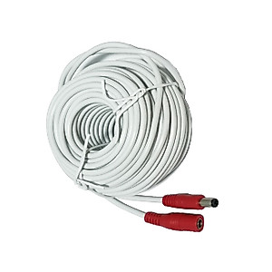 50ft 12V DC Universal Supply Power Extension Cable Cords 2.1mm x 5.5mm Plug Power Extension Cords Cables Compatible with 12V Power Adaper for Home Security Camera IP Camera DVR NVR 15M White