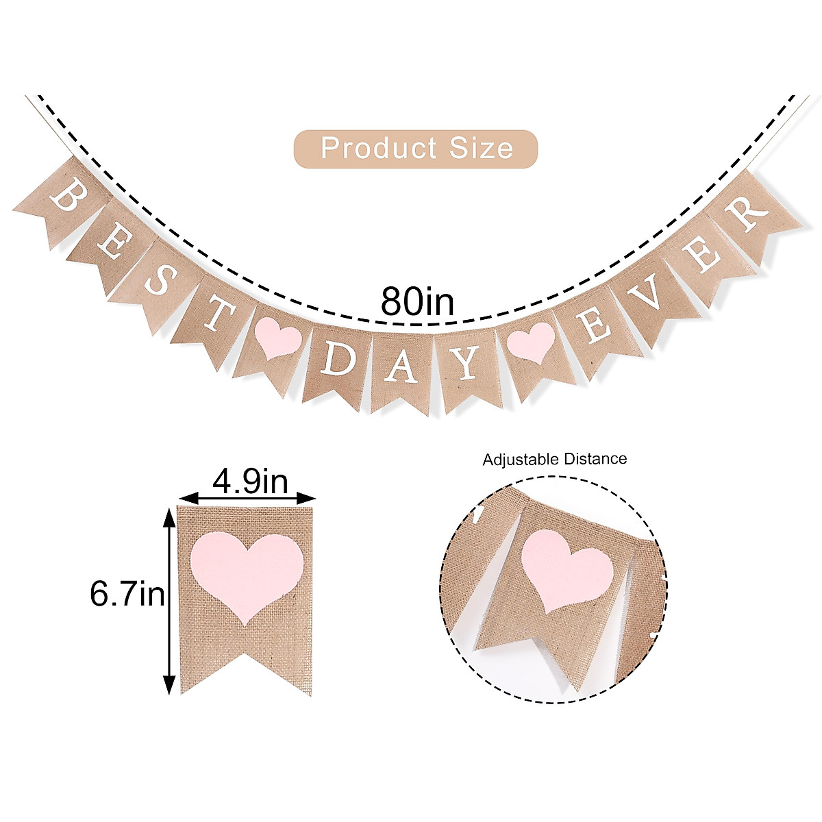 Wedding Party Decorations - Best Day Ever Banner Birthday Banner Photo Props,Best Day Ever Bridal Shower Decorations,Engaged Bachelorette Party Hanging Banner